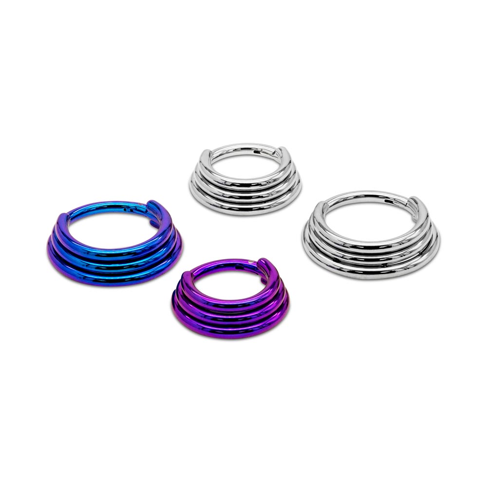 Triple Stacked Titanium Clicker – Tilum Jewelry